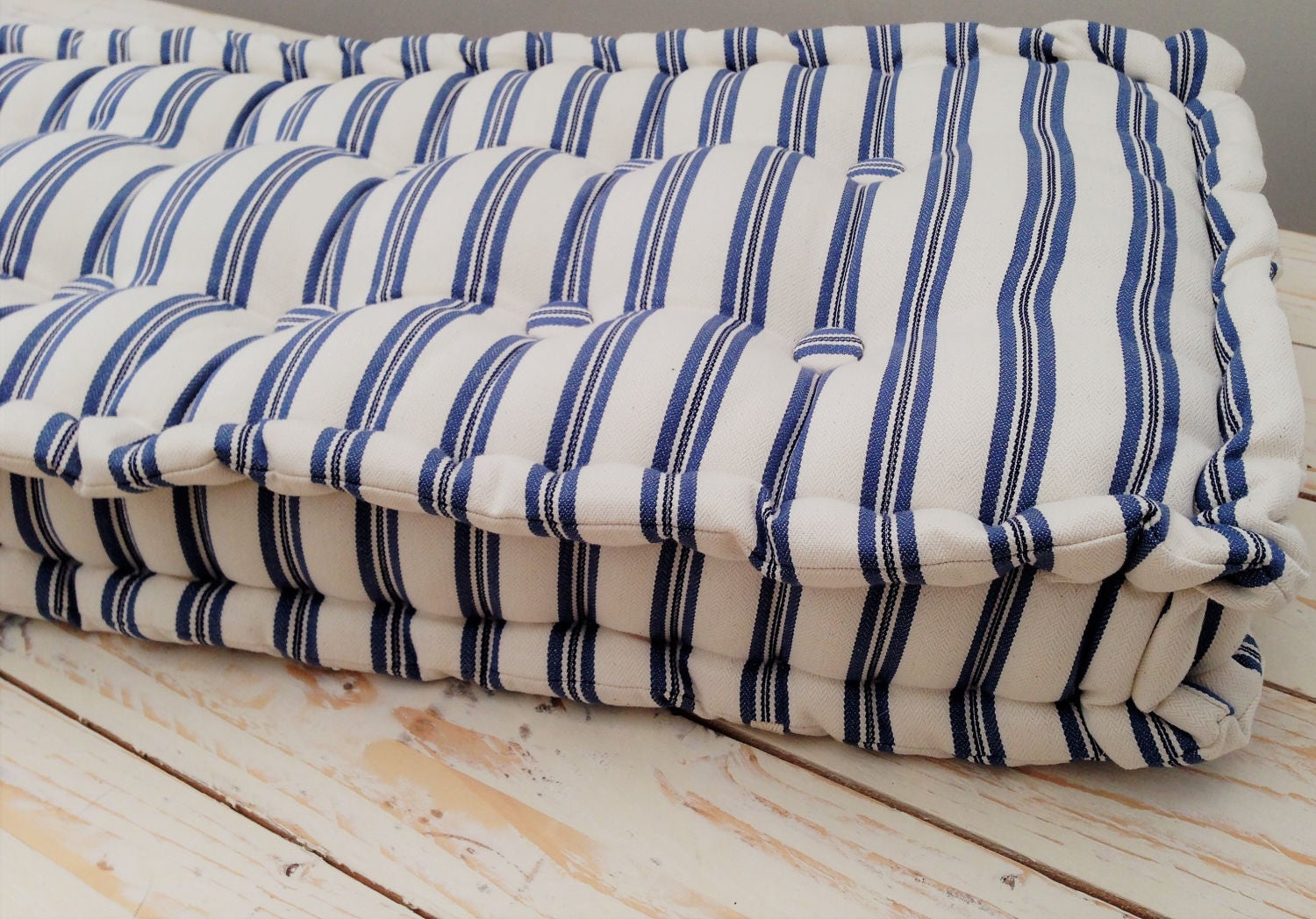 Ticking Bench Seat Handmade French Style Box Cushion - Etsy