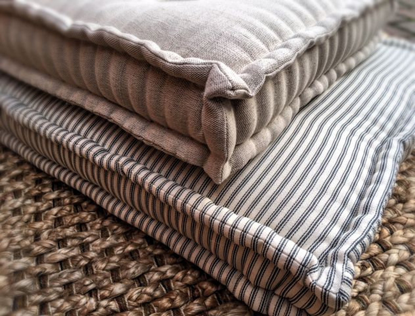 Handmade French Style Cushion Box Tufted Quilted Linen - Etsy UK