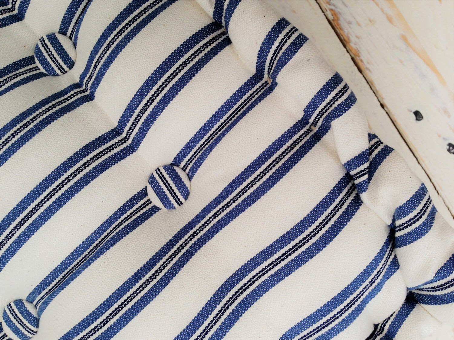 Ticking Bench Seat Handmade French Style Box Cushion | Etsy