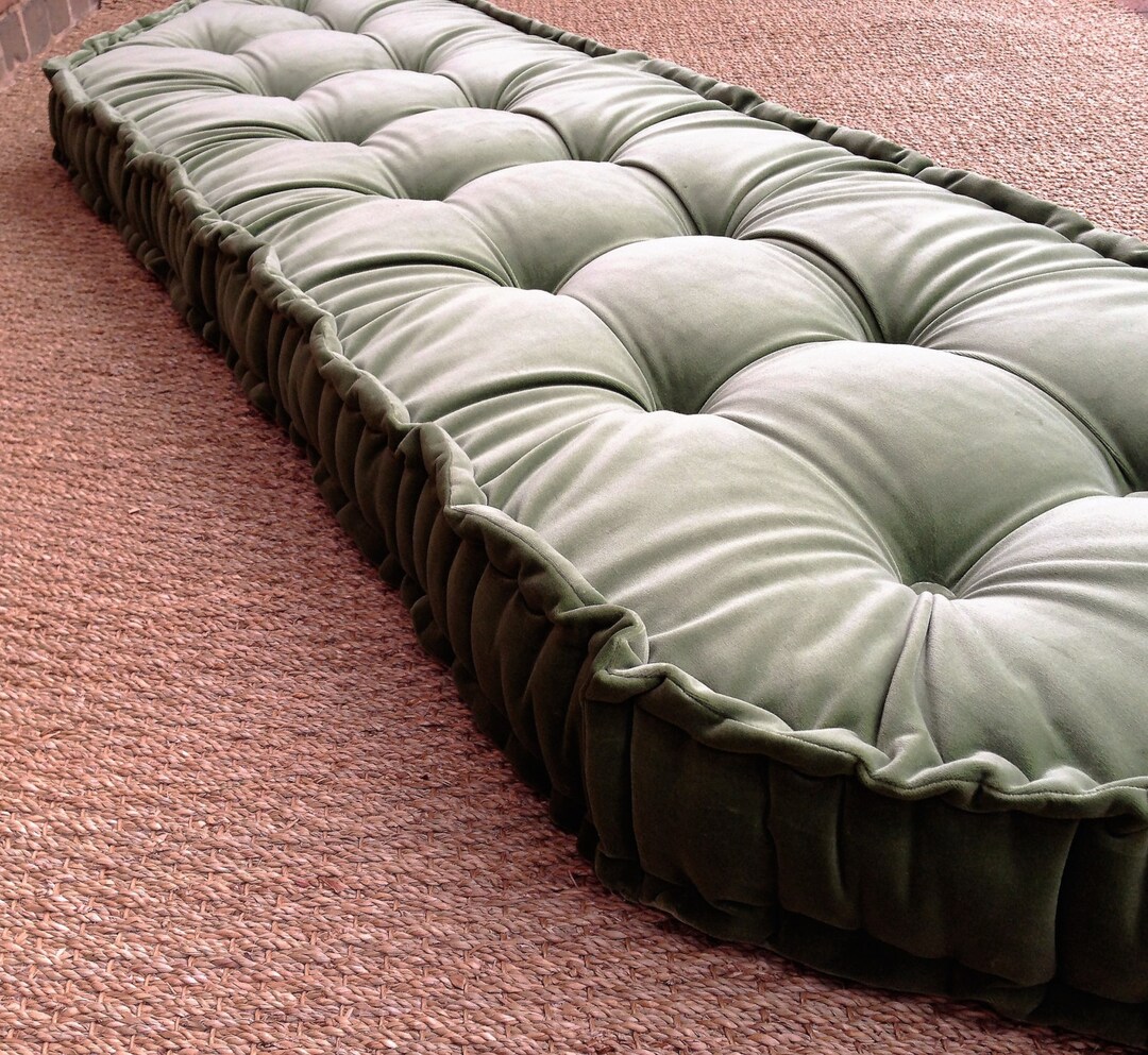 Bay Window Box Cushion, French Style, Tufted, Buttoned, Cotton Velvet ...