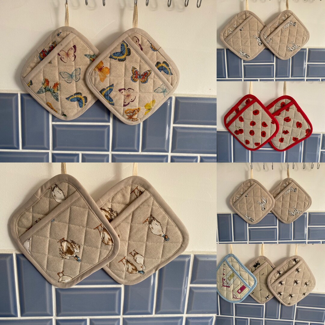 Pot Grab, Pot Holder With Two Layers of Insulation Backed With Calico ...