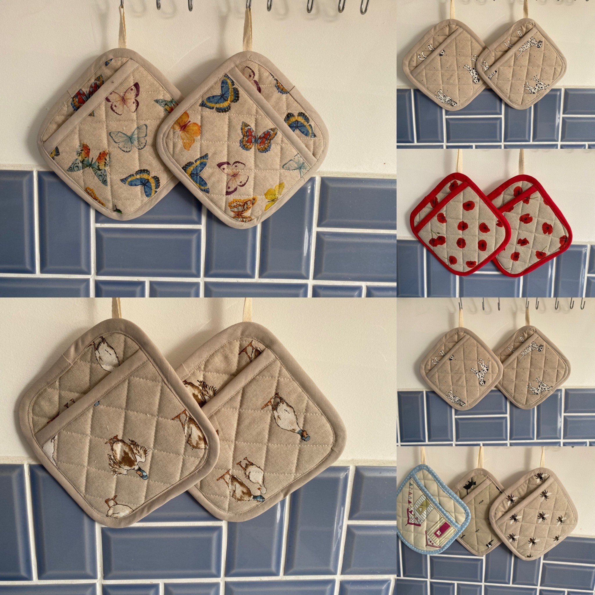 Pot Grab, Pot Holder With Two Layers of Insulation Backed With Calico ...