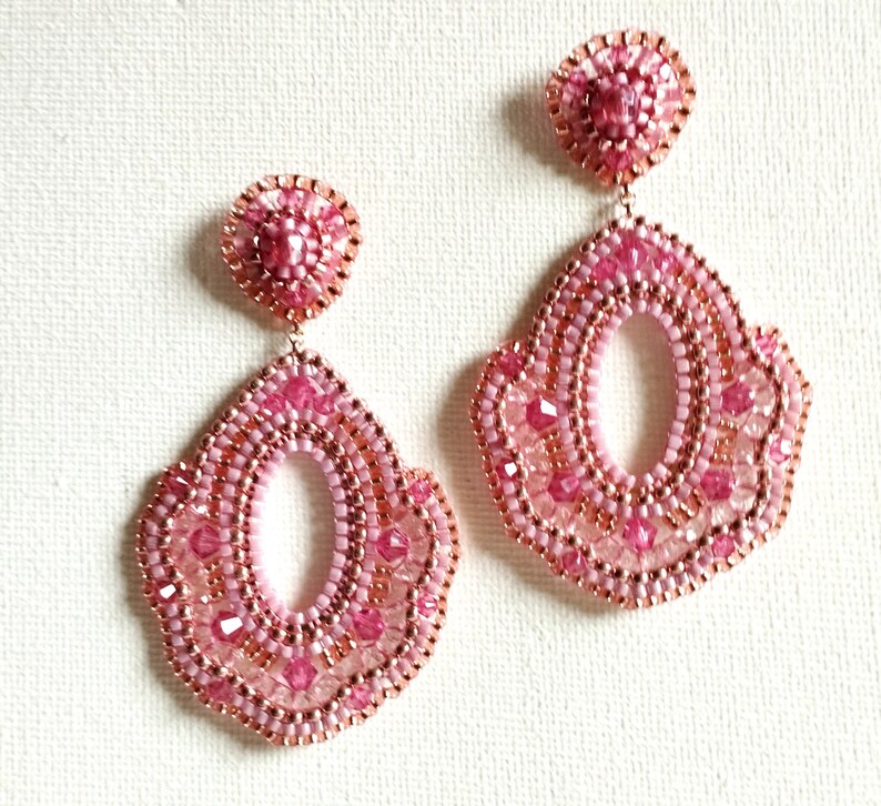 Brick Stich Earrings, Handmade Beaded Earrings, OAAK Earrings, Miguel ...