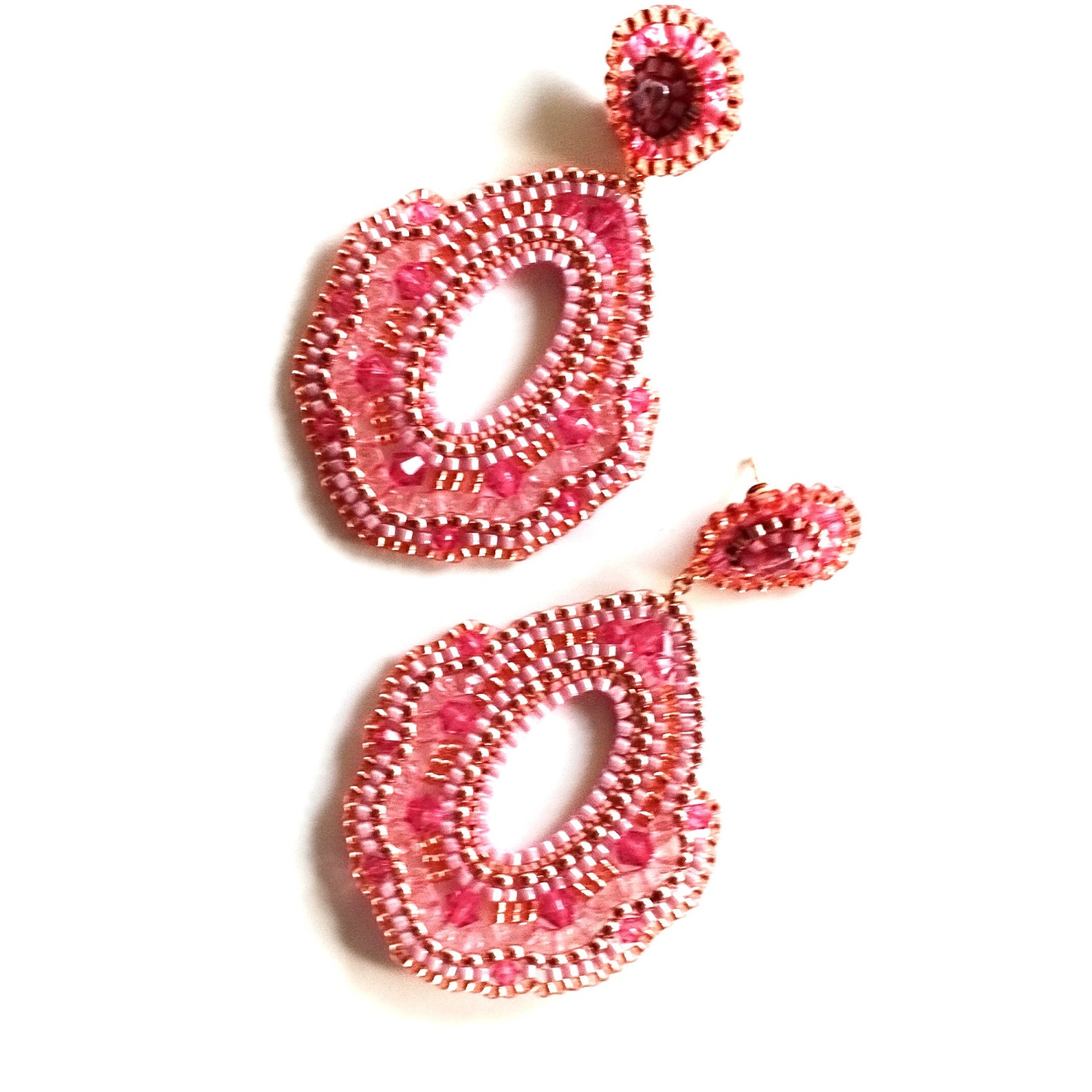 Brick Stich Earrings, Handmade Beaded Earrings, OAAK Earrings, Miguel ...