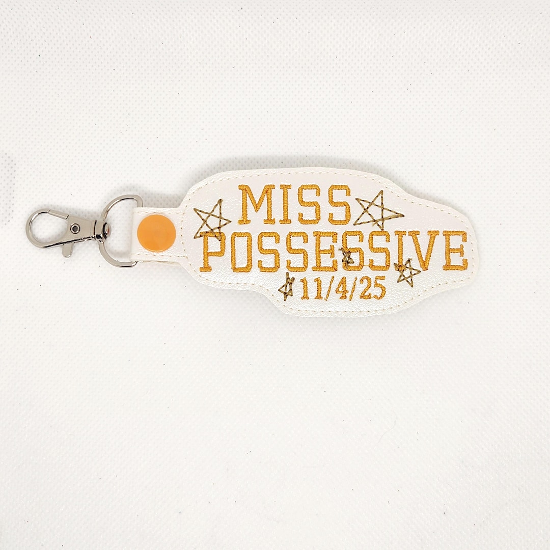 Miss Possessive Tour Keychain: Embroidered Bag Tag, Tate Tour Merch - Etsy