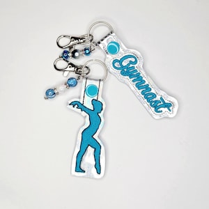 Keychain Gymnastics Keychain Set, Gymnast Gift, Teal Keychain ...