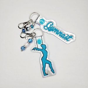 Keychain Gymnastics Keychain Set, Gymnast Gift, Teal Keychain ...