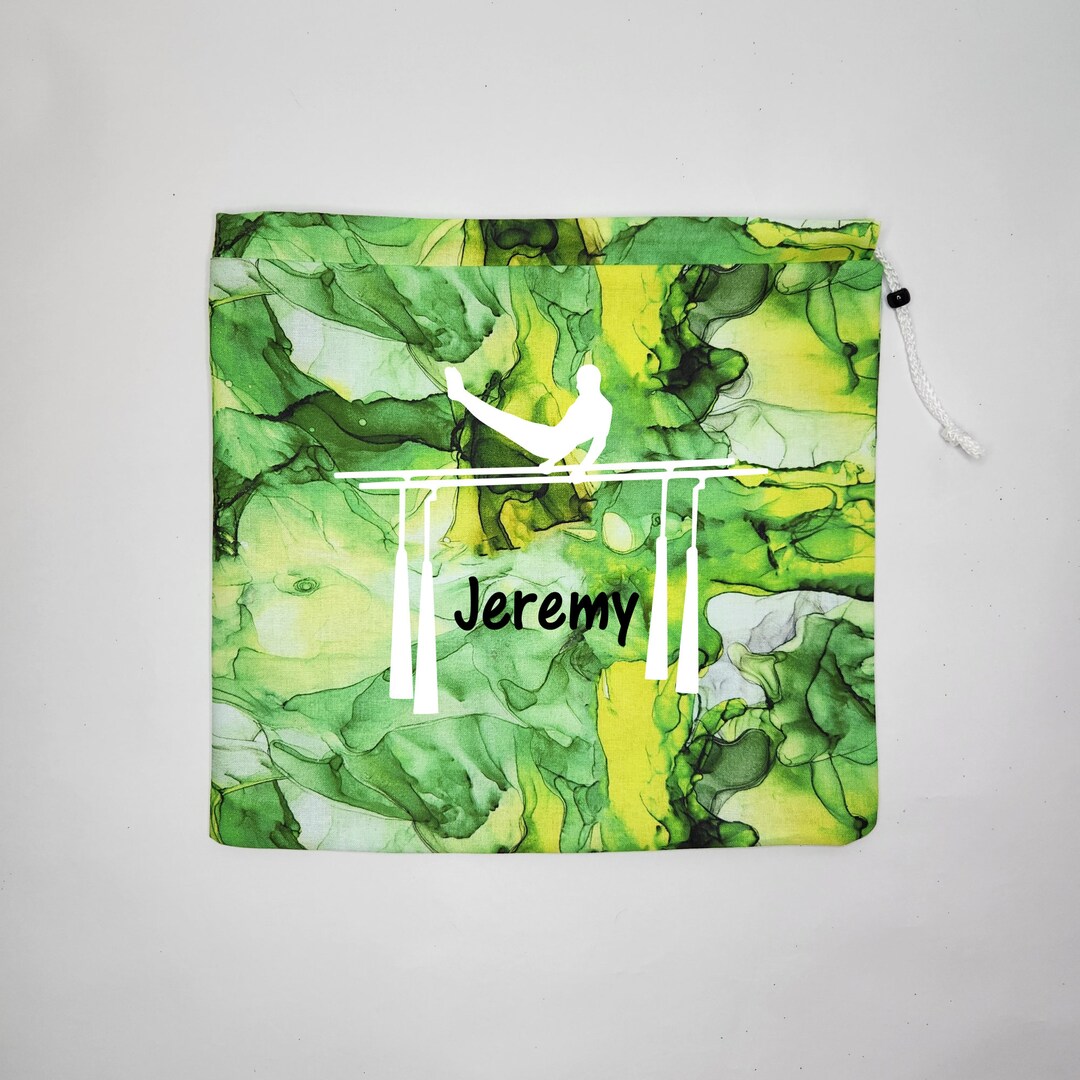 Green Watercolor Grip Bag- Boys Gymnastics Grip Bag, Custom Grip Bag ...
