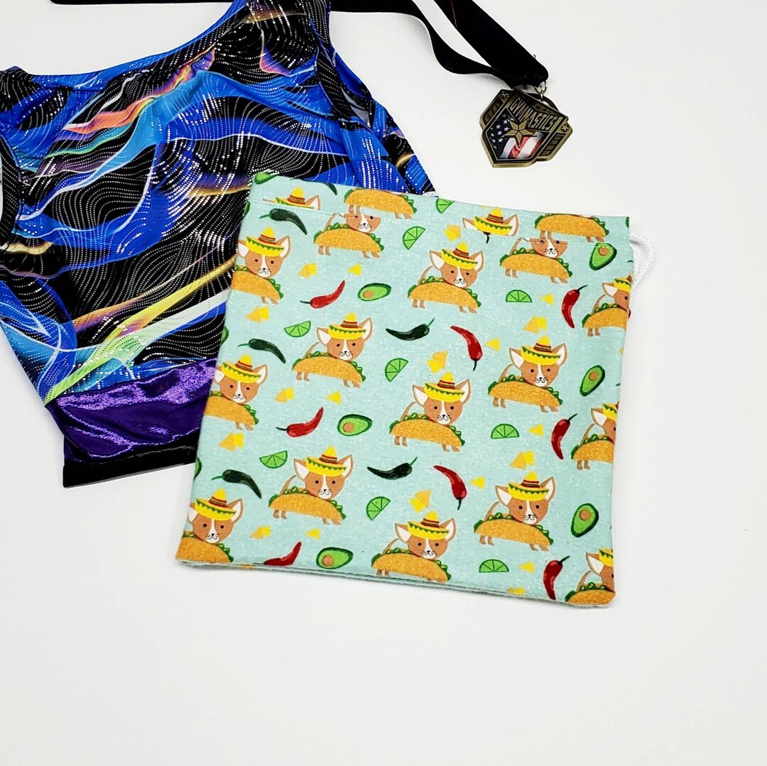 Chihuahua Taco Gymnastics Grip Bag: Cotton Flannel Drawstring Bag - Etsy