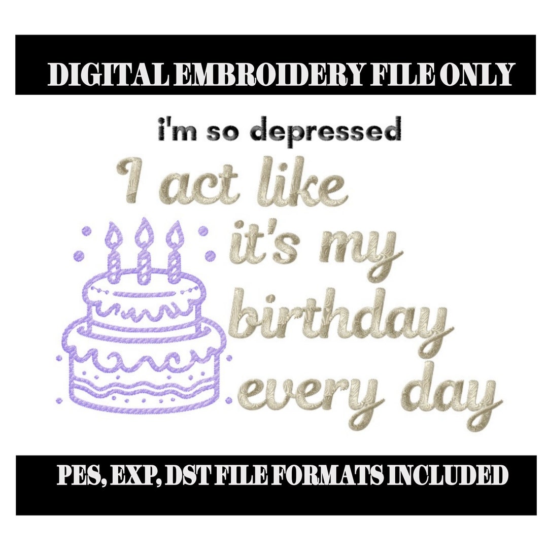TTPD It's My Birthday Embroidery File, Swiftie PES File, Machine ...