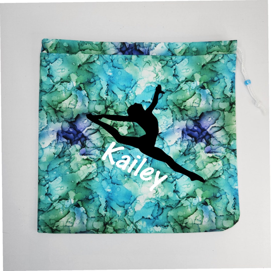 Personalized Grip Bag- Gymnastics Grip Bag, Teal Watercolor Grip Bag ...