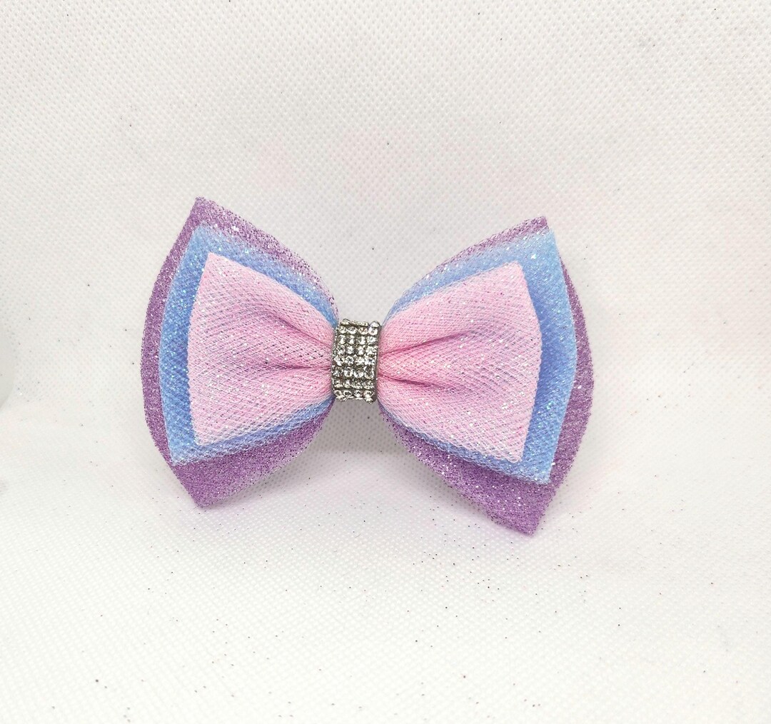Triple Bow Hair Bows - Gymnastics Hair Bows, Tulle Hair Bow, Cheer Hair ...