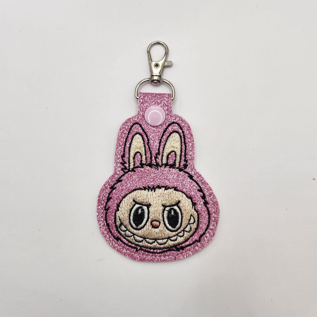 Labubu Embroidered Keychain, Custom Labubu Bag Tag, Girls Birthday Gift ...