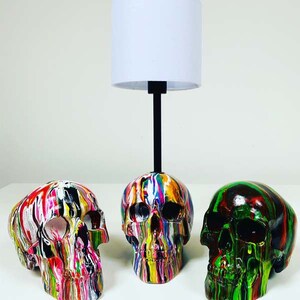 Fluid Art Skull Lamp // Skull Decor // Skull Lamp // Handmade by Haus ...