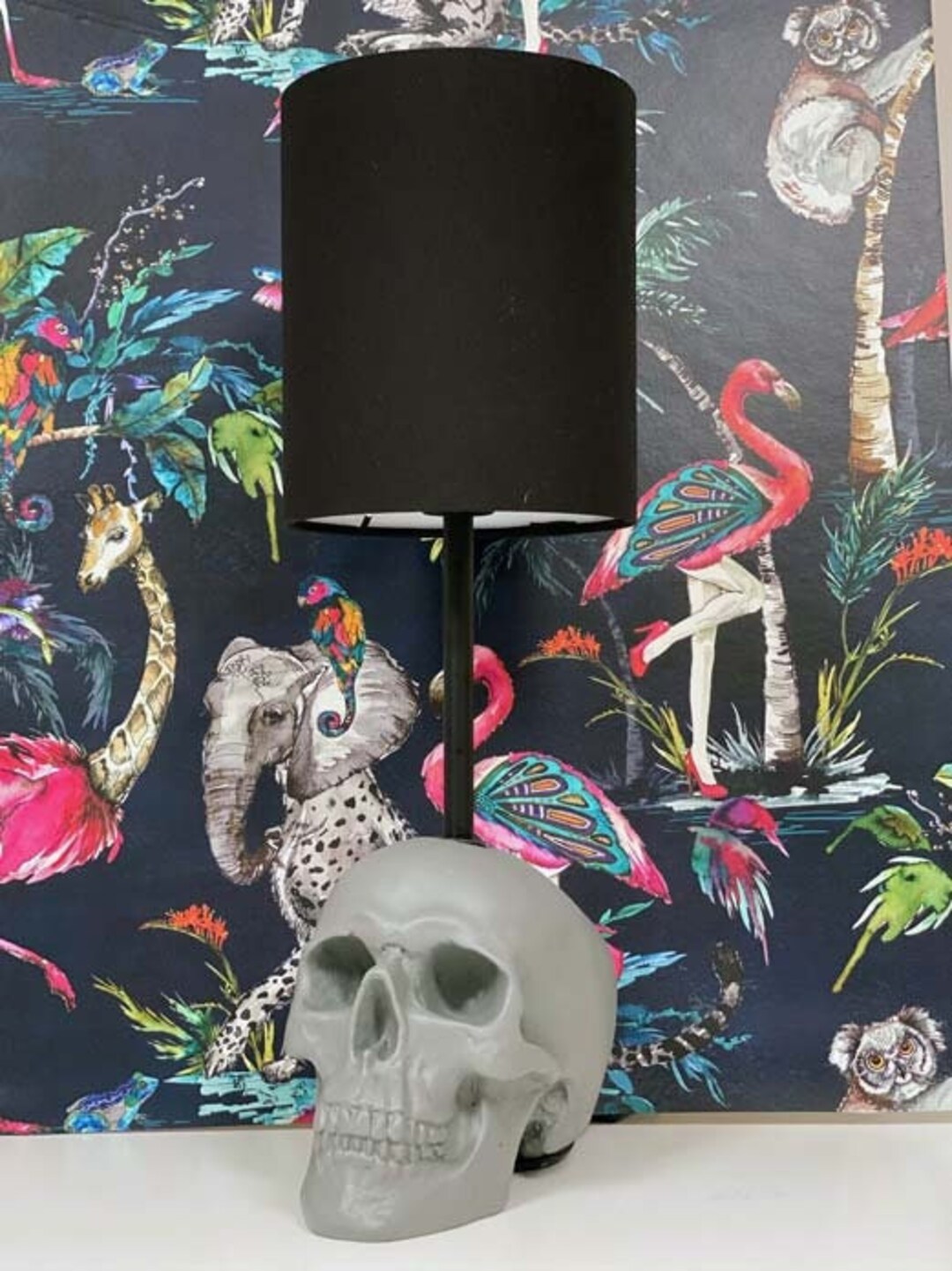 Grey Skull Lamp // Skull Decor // Skull Lamp // Handmade by Haus of ...