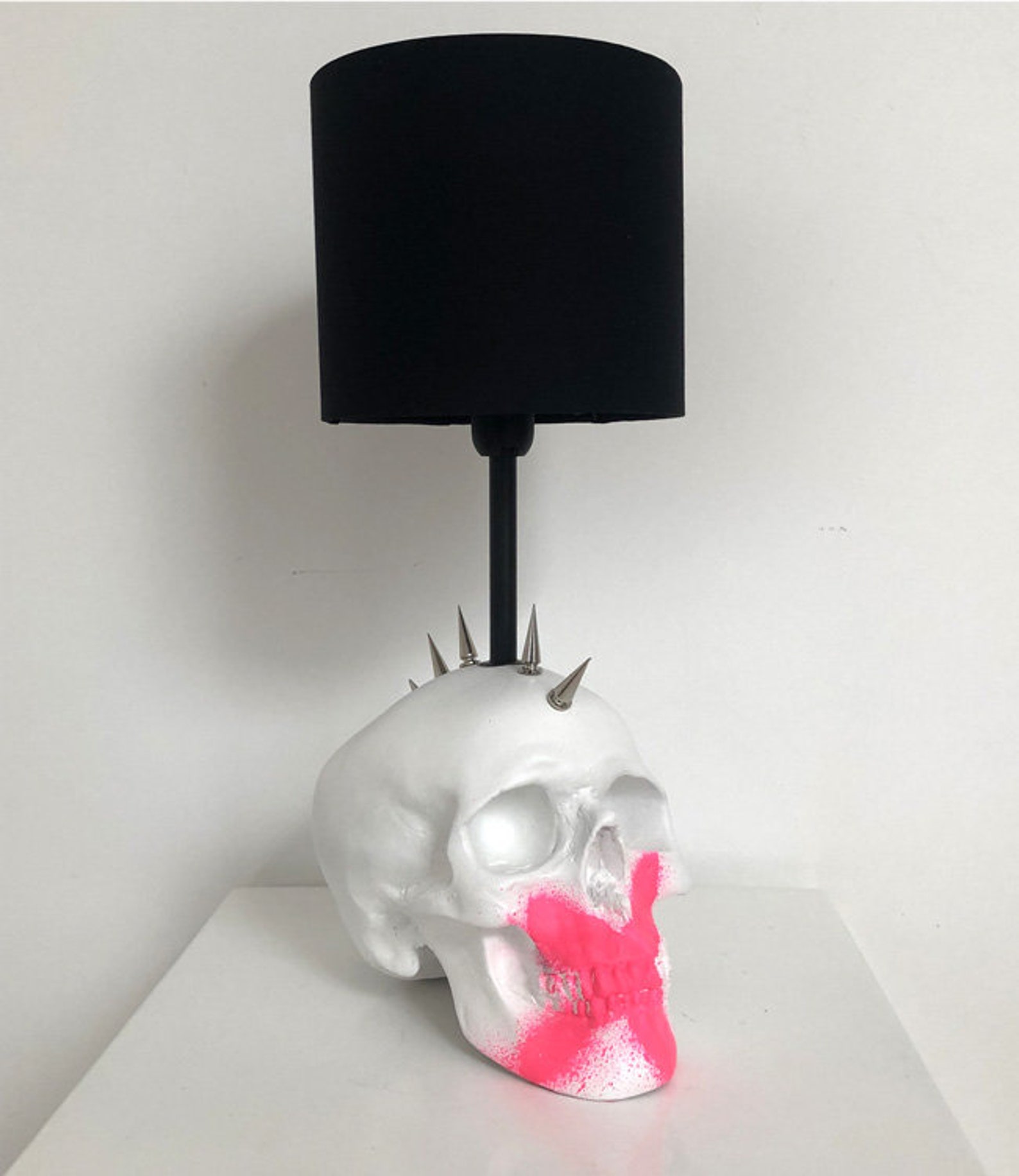 Mohawk Skull Lamp // Skull Decor // Skull Lamp // Handmade by | Etsy