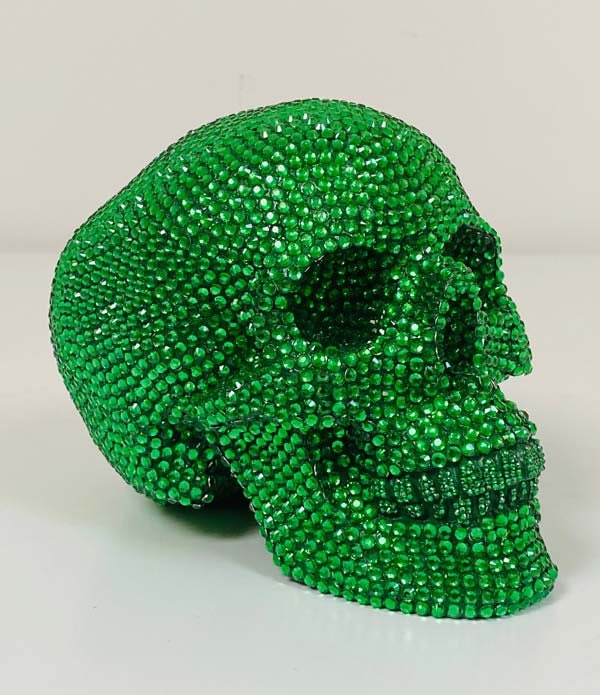Green Rhinestone Skull // Skull Decor | Etsy