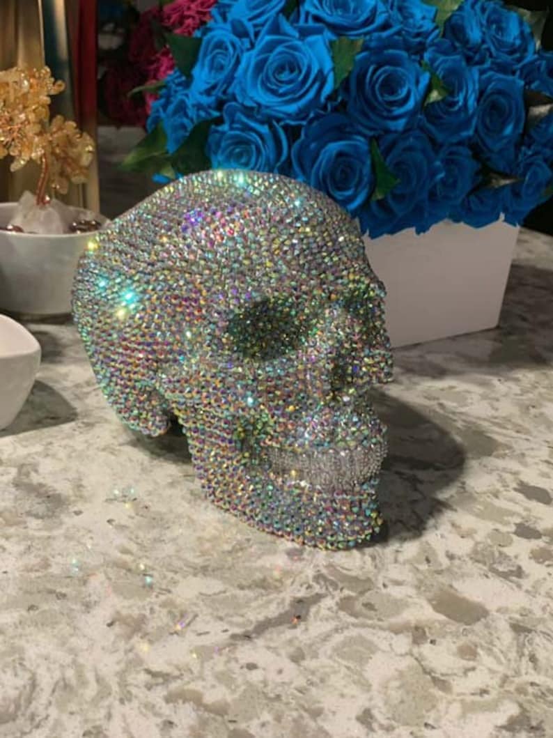 Crystal Rhinestone Skull // Skull Decor | Etsy