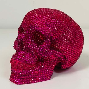 Pink Rhinestone Skull // Skull Decor // Handmade by Haus of Skulls - Etsy