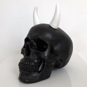 Devil Skull // Skull Decor // Gothic Decor // Handmade by Haus of ...