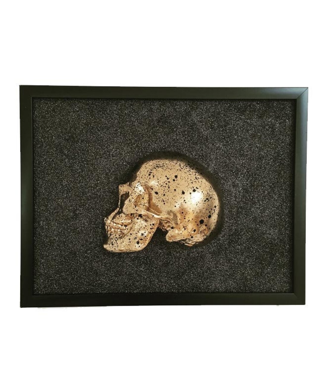 3D Skull Frame With Half Gold Skull // Skull Decor // Skull Art ...