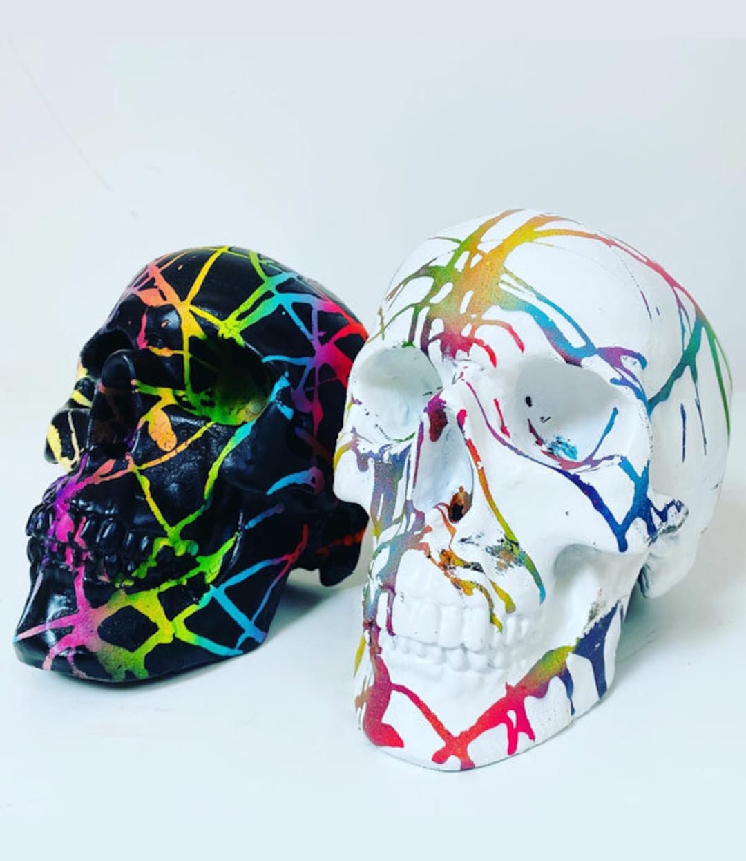 Rainbow Liquid Skull // Skull Decor // Handmade by Haus of Skulls - Etsy