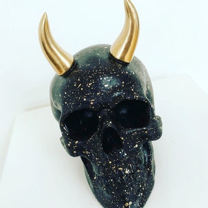 Devil Skull // Skull Decor // Gothic Decor // Handmade by Haus of ...