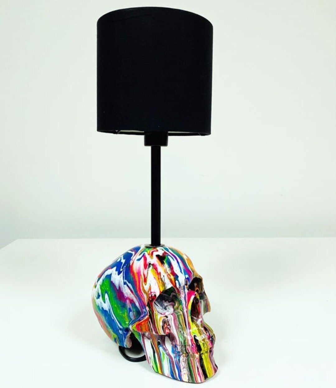 Fluid Art Skull Lamp // Skull Decor // Skull Lamp // Handmade by Haus ...