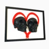 Black and Neon Pink Splatter Skull // Skull Decor // Handmade by Haus ...