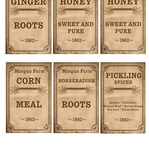 Vintage Primitive Farmhouse Style Labels Instant Download 222 - Etsy