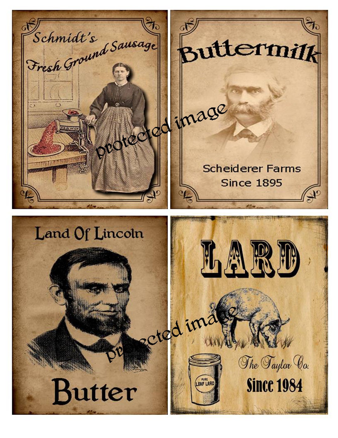 Vintage Lard Labels