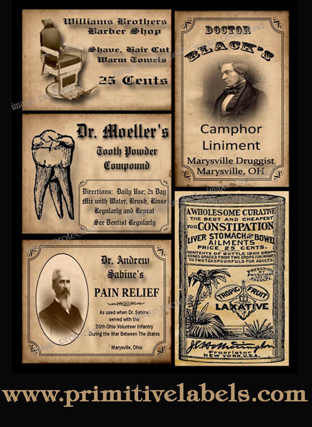 Vintage Primitive Farmhouse Style Labels Instant Download 211 - Etsy