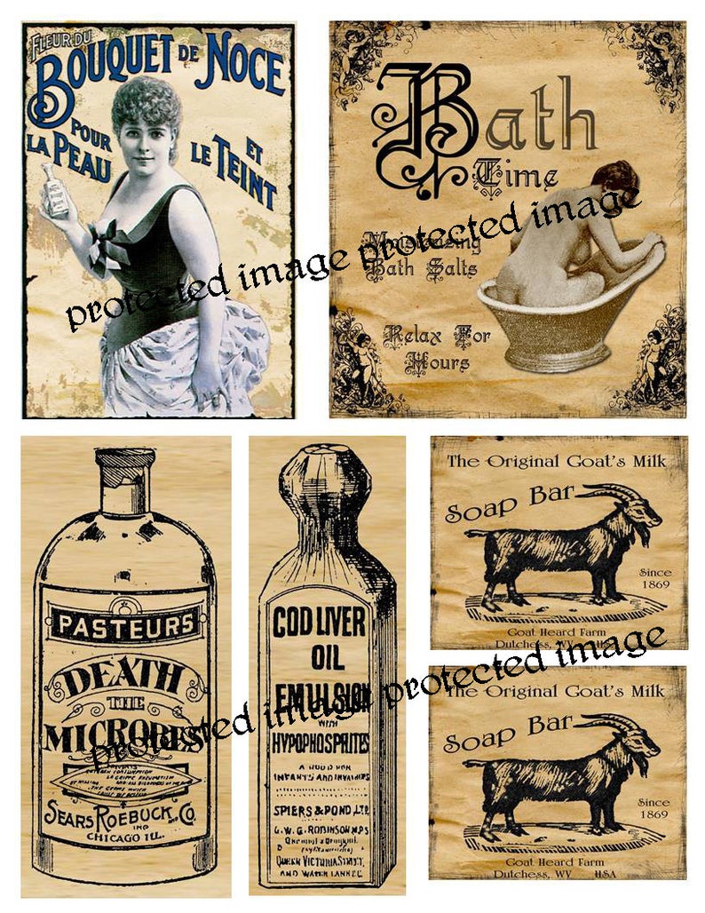 Vintage Primitive Farmhouse Style Labels Instant Download 521 - Etsy