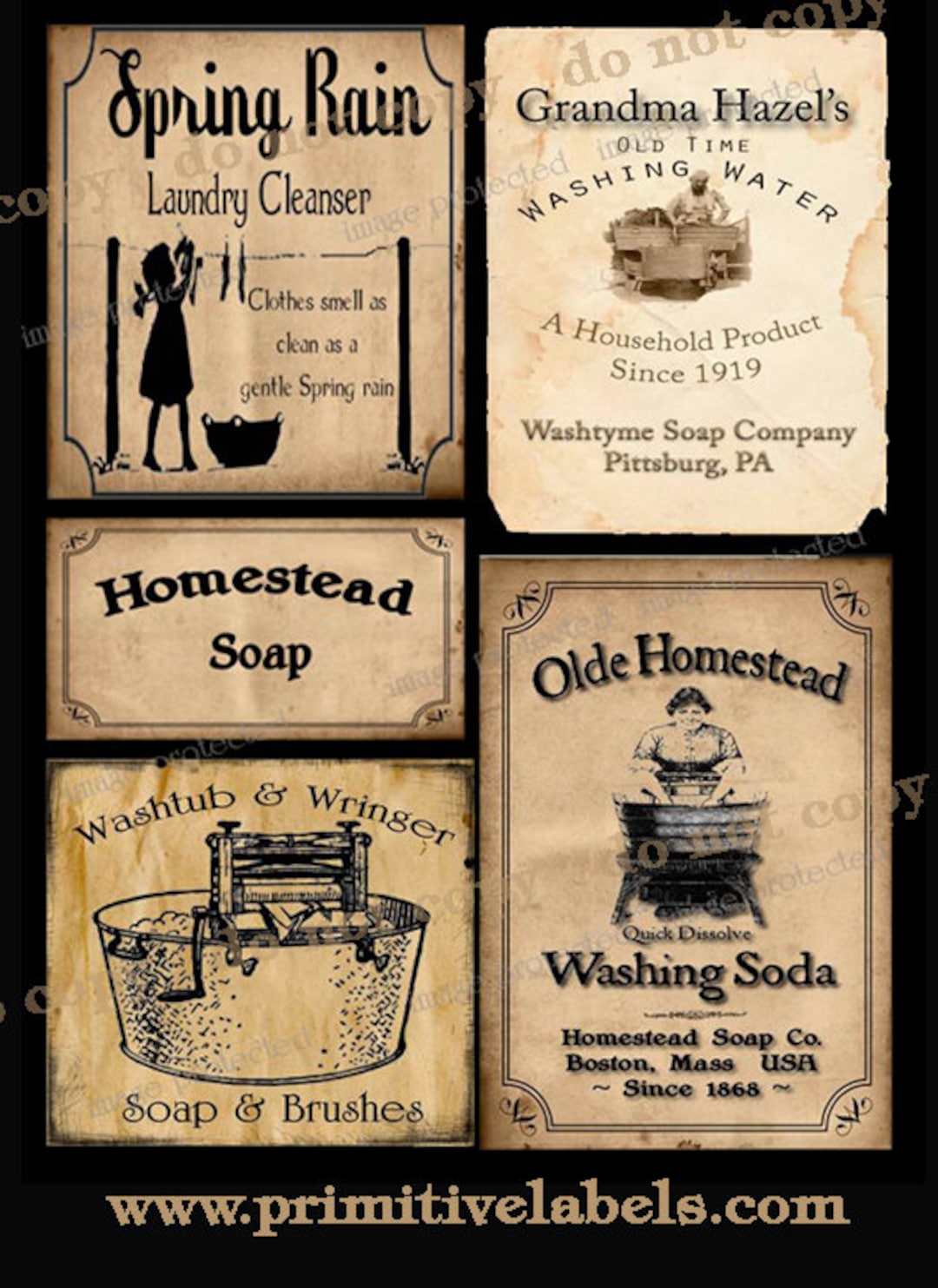 Vintage Primitive Farmhouse Style Labels Instant Download 222 - Etsy