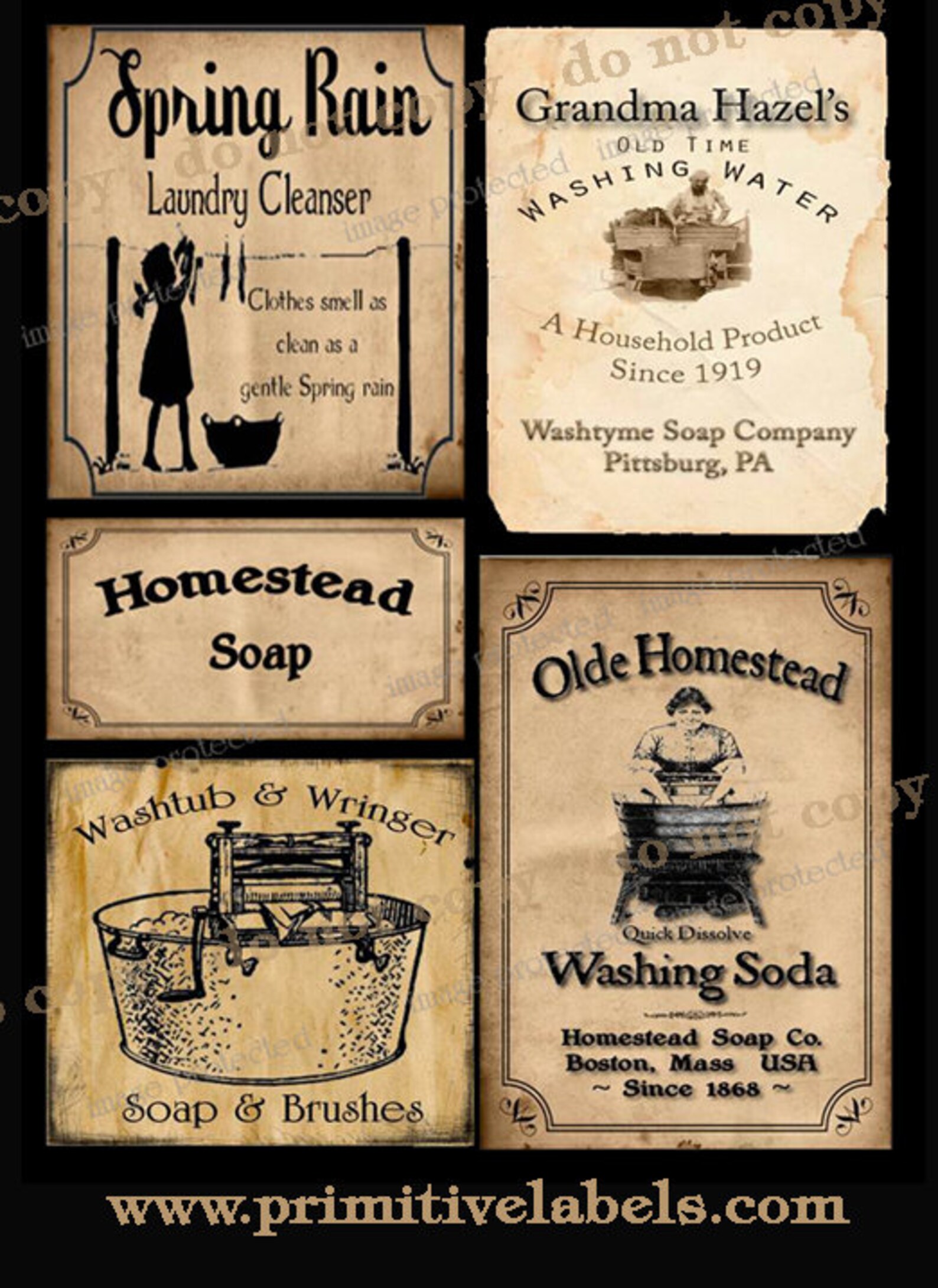 Vintage Primitive Farmhouse Style Labels Instant Download 222 - Etsy