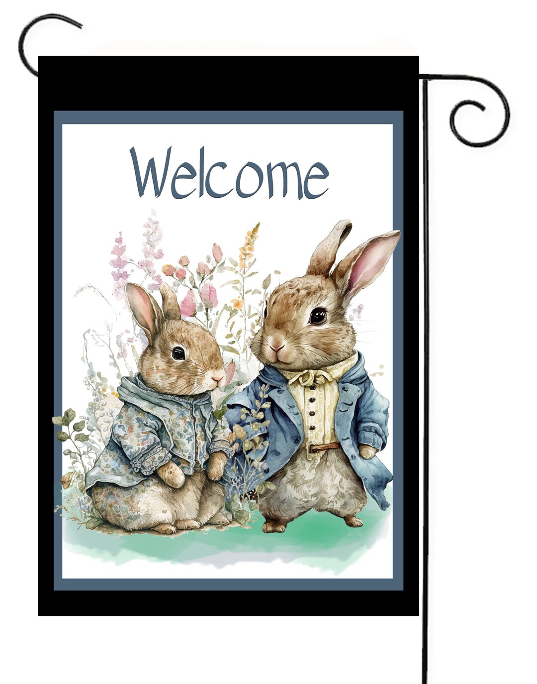 Victorian Rabbits Welcome Garden Flag G2585 - Etsy