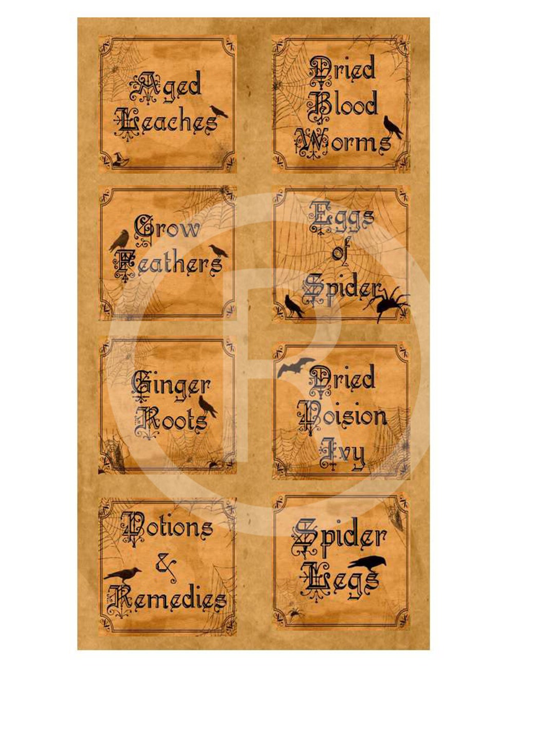 Halloween Jar Labels Instant Download - Etsy
