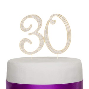30 Cake Topper for 30th Birthday or Anniversary Party Decorations ...