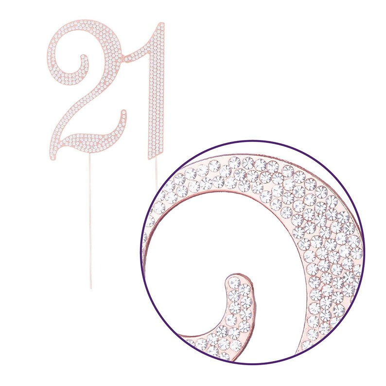 21 Cake Topper 21st Birthday Party Decorations Rose Gold | Etsy