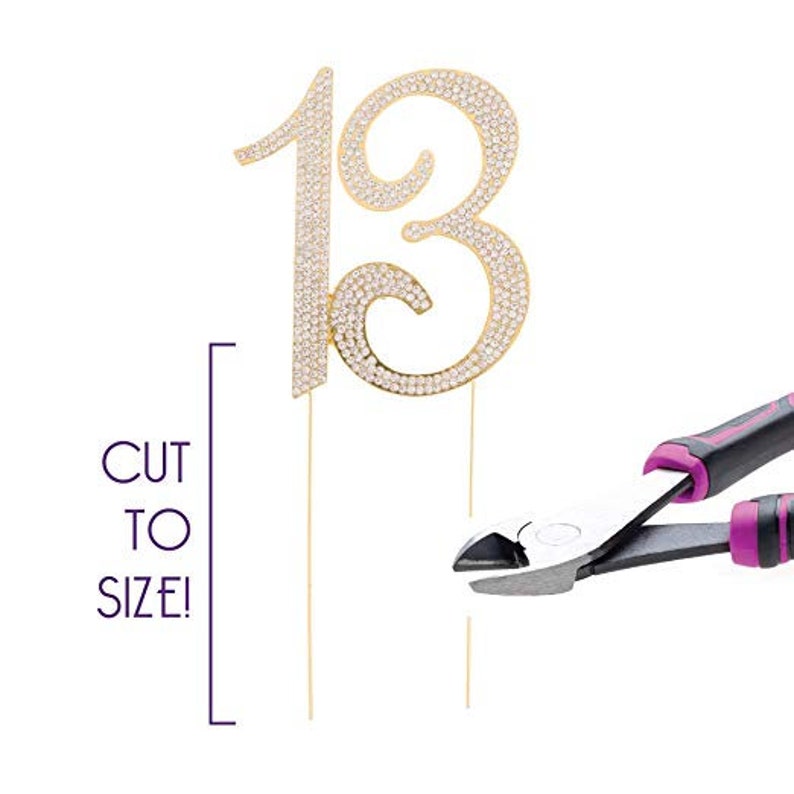 13 Cake Topper for 13th Birthday Party Rhinestone Metal | Etsy