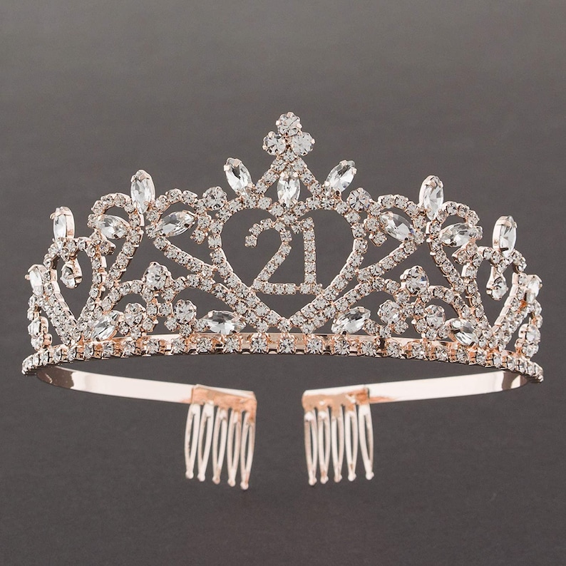 Ella Celebration 21 Tiara 21st Birthday Party Rose Gold Crown - Etsy