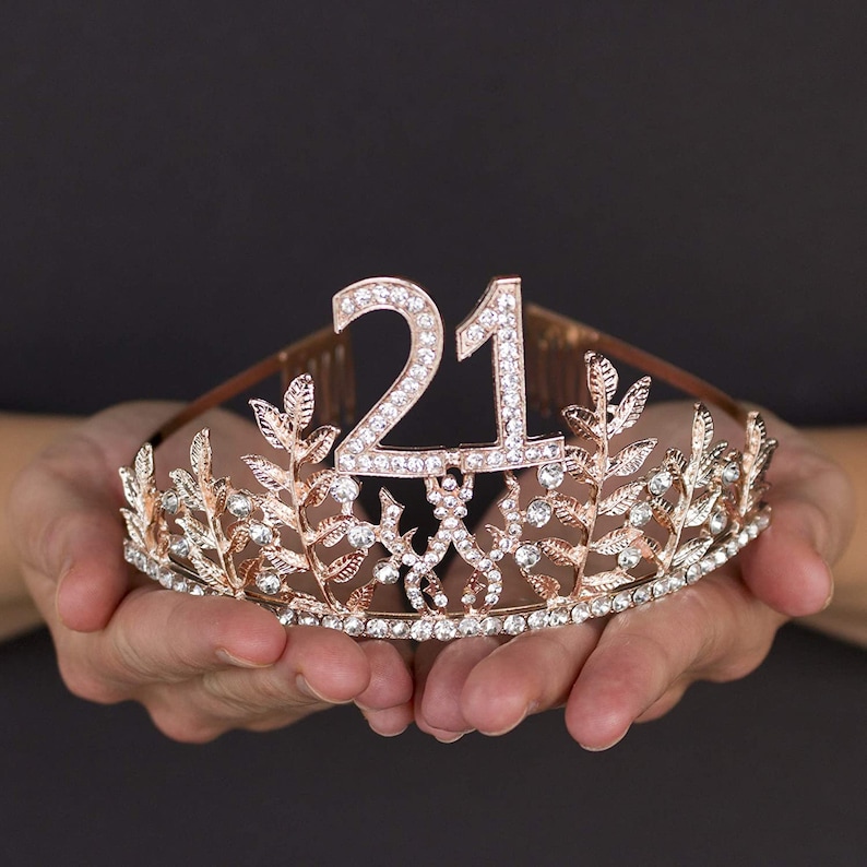 Rose Gold 21 Tiara 21st Birthday Party Supplies and - Etsy