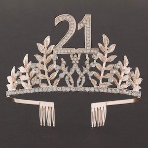 Rose Gold 21 Tiara, 21st Birthday Party Supplies and Accessories for ...