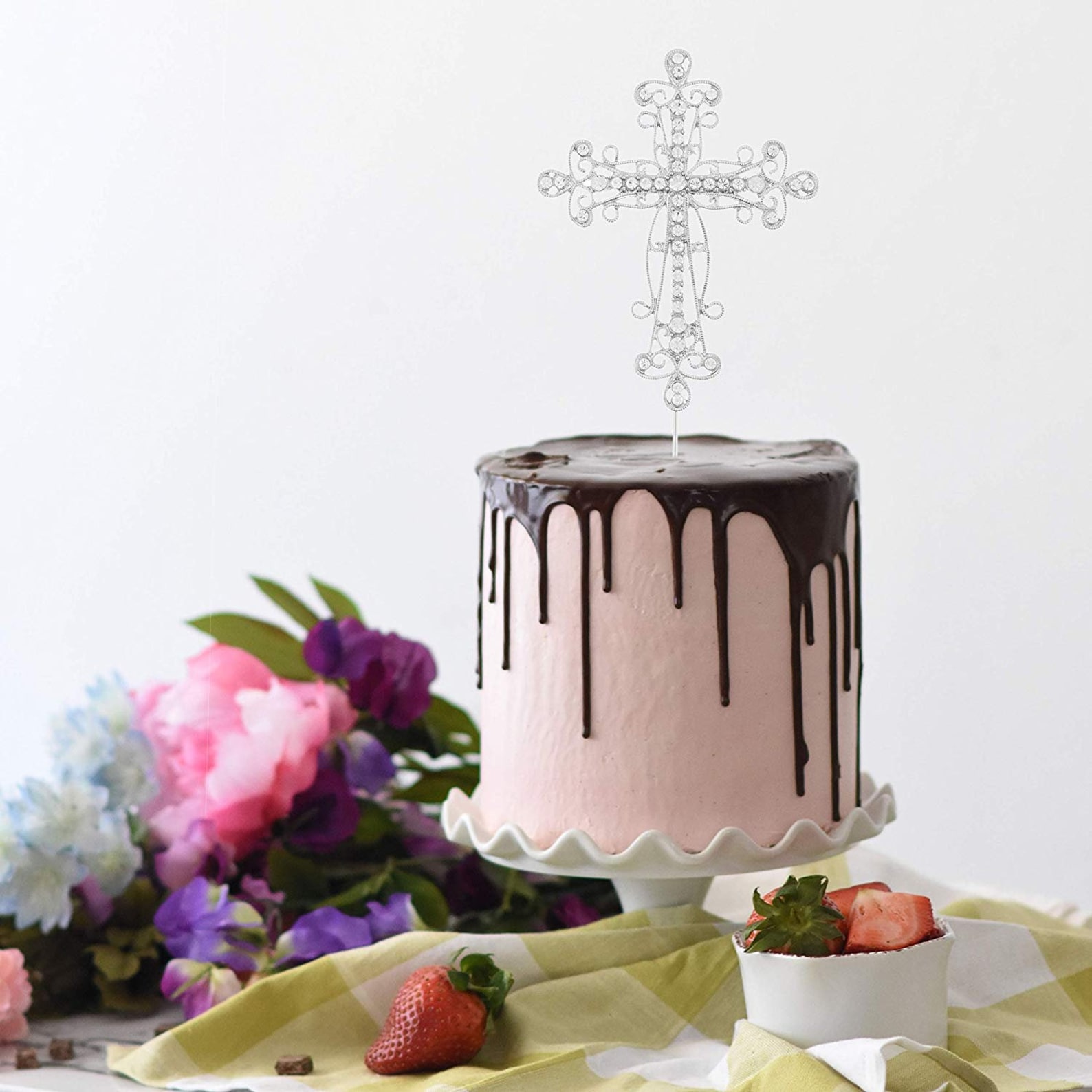 Cross Cake Topper, Religious Wedding, Baptism, Christening, Dedication ...
