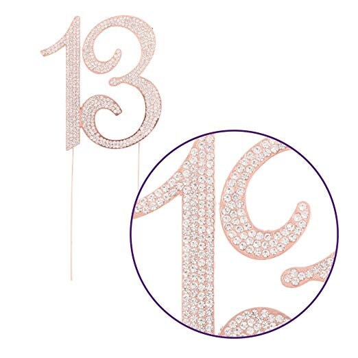 13 Cake Topper for 13th Birthday Party Rhinestone Metal - Etsy