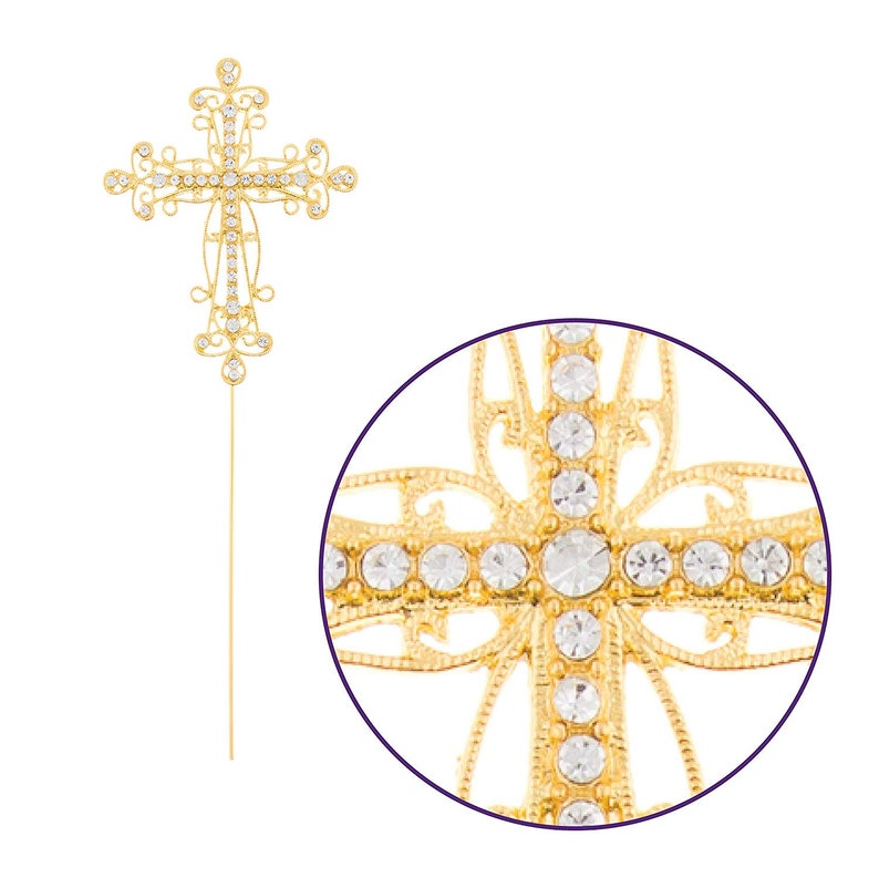 Cross Cake Topper, Gold Religious Wedding, Baptism, Christening ...