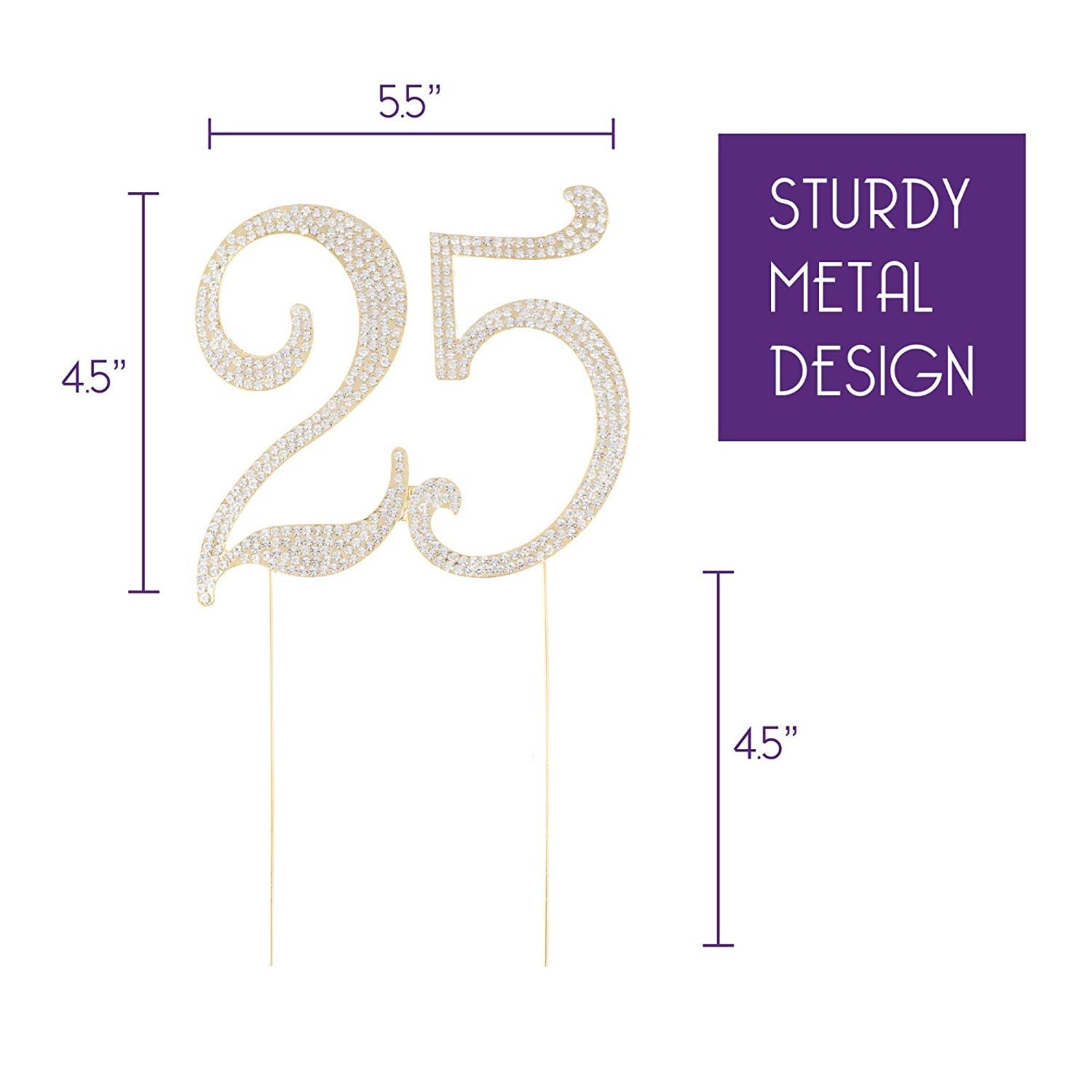 25 Cake Topper 25th Birthday or Anniversary Party | Etsy