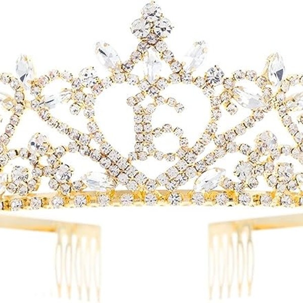 Sweet 16 Gold Birthday Crown - Etsy