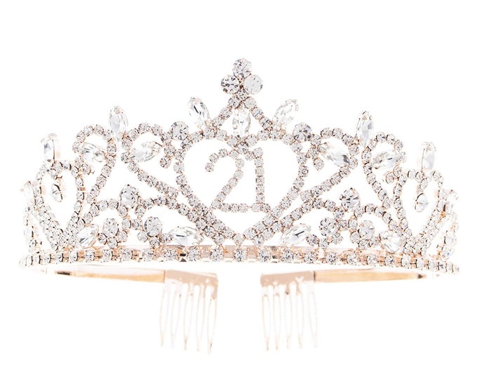 Ella Celebration 21 Tiara 21st Birthday Party Rose Gold Crown, Party ...