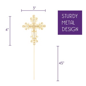 Cross Cake Topper, Gold Religious Wedding, Baptism, Christening ...